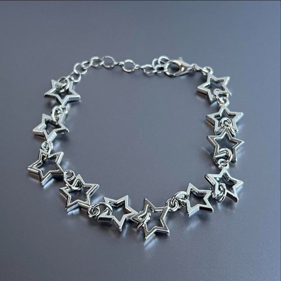 Accessories | Y2k 200s Style Starstacked Cute Goth Grunge Silver ...